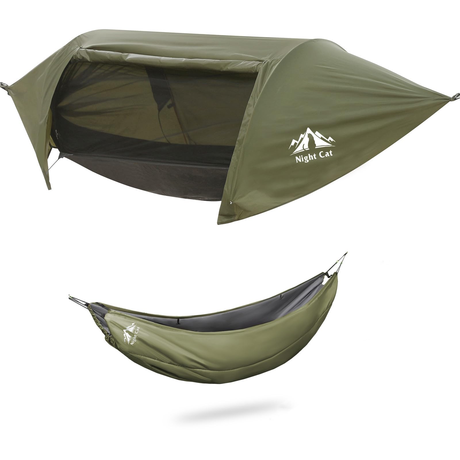 Night Cat Camping Hammock Tent with Hammock Underquilt for 1 Person Hammock Combo Set