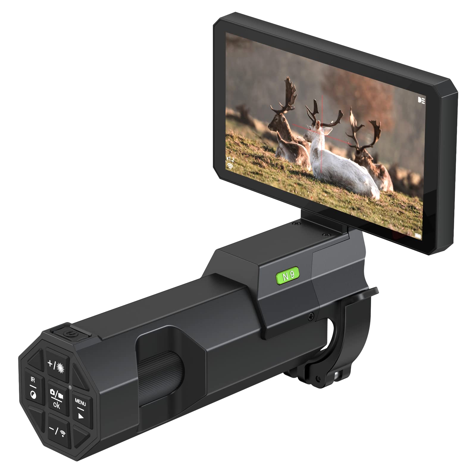 Night Vision Scope for Hunting Monocular 1080P,Clip on Scope with IR 850nm &940nm,Infrared Hunting Scopes for Rifles,IR Illuminator with WiFi for Day Night Viewing