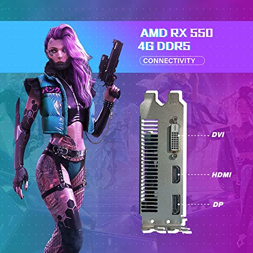 RGB Gaming Desktop PC, Intel Quad I5 up to 3.6GHz, 16GB RAM, Radeon RX 550 4G GDDR5, 512G SSD, WiFi & Bluetooth, RGB Keyboard & Mouse, Win 10 Pro (Renewed)