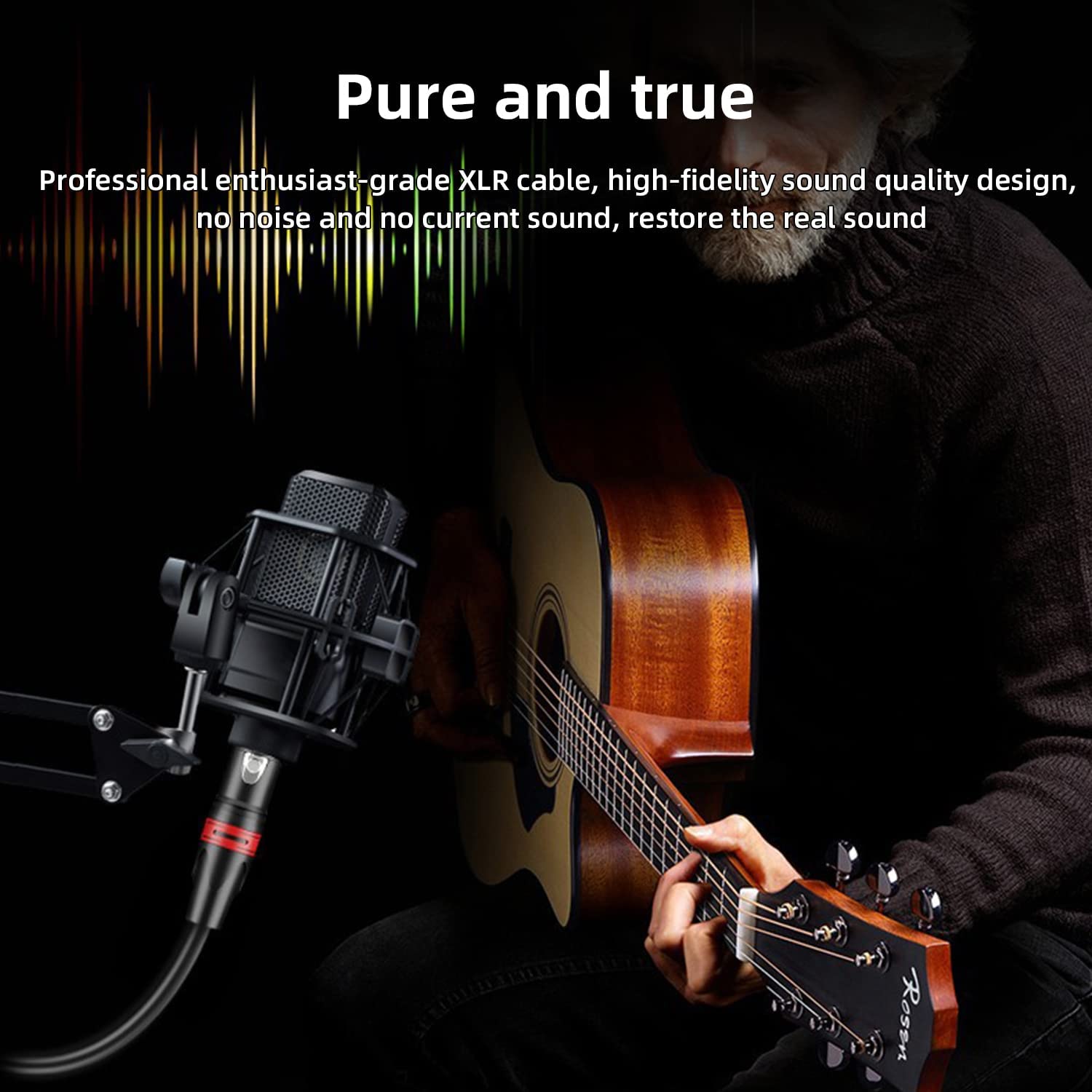 QSDXNYDC XLR Microphone Cable XLR Male to 1/4"(6.35mm) Mono Plug Interconnect Cable, Powered Speakers, Stage, DJ, Studio Sound Consoles