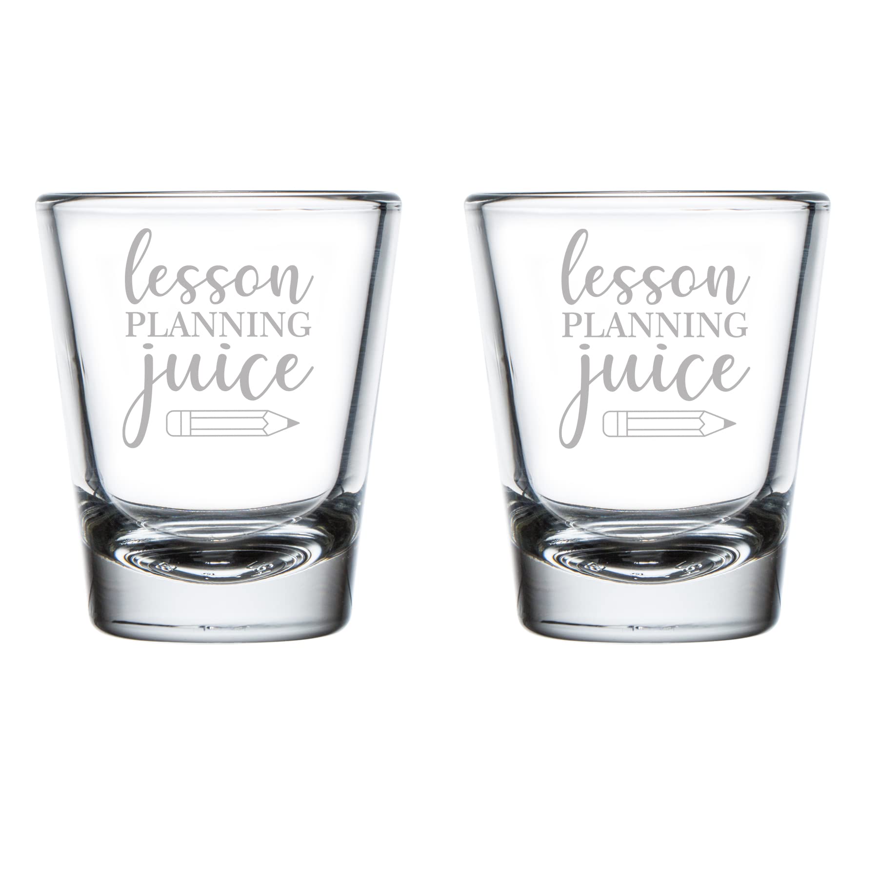 MIP Set of 2 Shot Glasses 1.75oz Shot Glass Lesson Planning Juice Teacher Funny