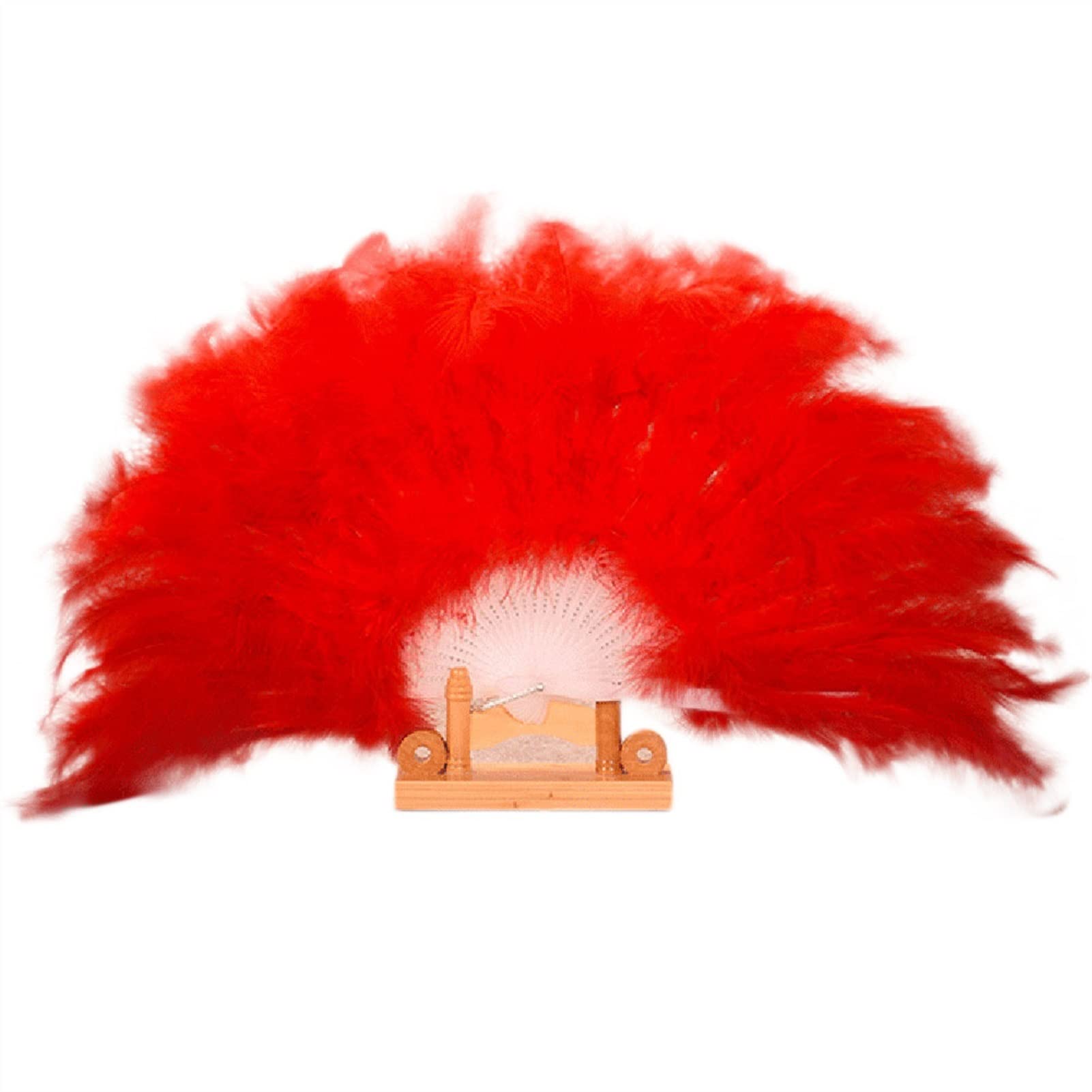 ONILA Folding Hand Fan Newest Old School Wedding Showgirl Dance Elegant Large Feather Folding Hand Fan Decor Decal Handheld Fans (Color : Hot Pink)