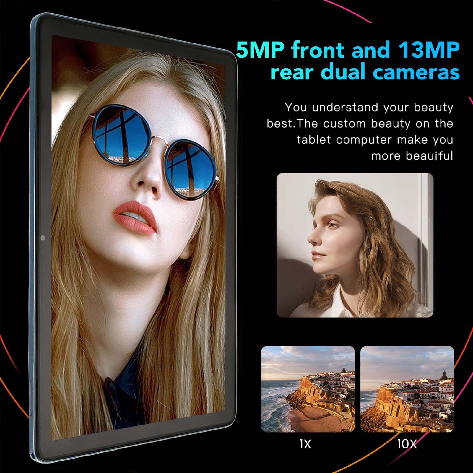 Luqeeg 10.1 Inch Tablet for Android 11-1920x1200 HD Resolution, 2.4G 5G WiFi Gaming Tablets, 8GB RAM 128GB ROM, Octa Core Processor, 5MP + 13MP Camera, 8800mAh Ultra Long Standby (Dark Blue)