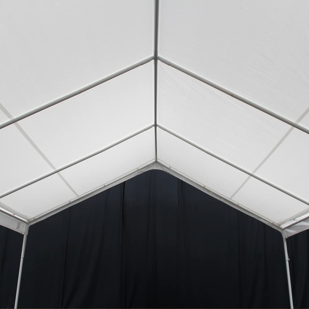 King Canopy Hercules 18-Feet by 20-Feet, 2-Inch Steel Frame, 8-Leg, Carport, White