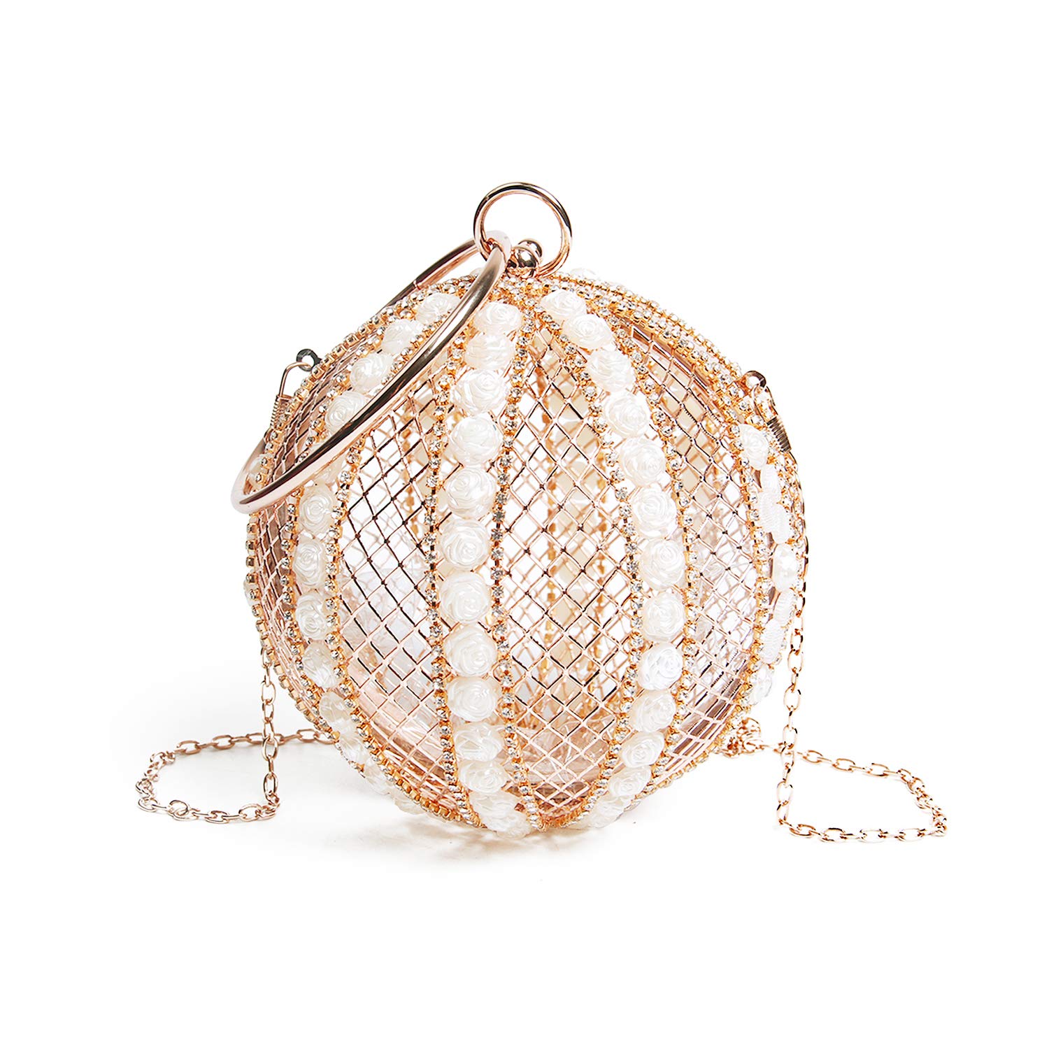 Lanpet Women Round Ball Crystal Evening Clutch Purse Tassel Wedding Party Handbags