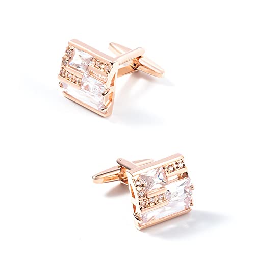 Men's tie Clip Cufflinks White Square Crystal Zircon Cufflinks Men's Cuff Nails French Shirt Cufflinks