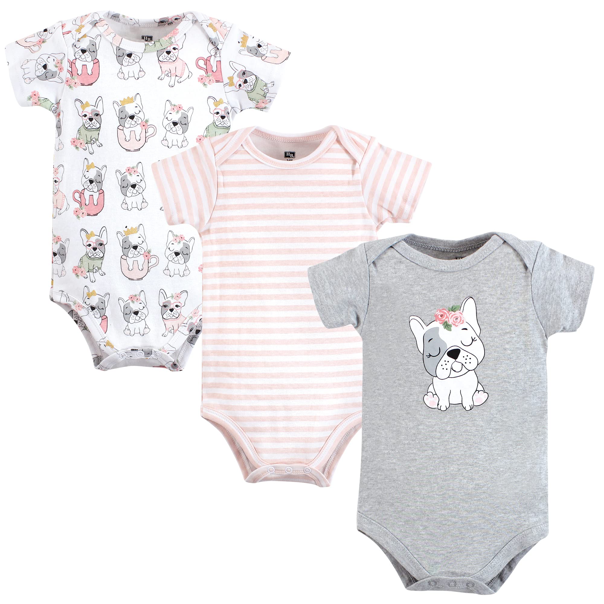 Hudson Baby Unisex Baby Cotton Bodysuits, Girl Whimsical Dog, 18-24 Months