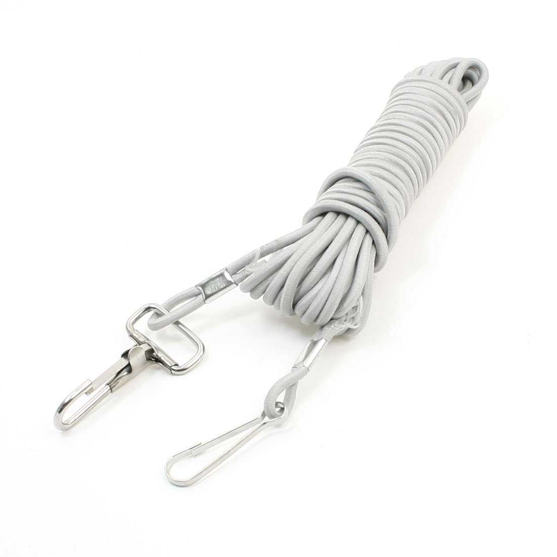 Qtqgoitem 16.4Ft Fish Tackle Clip Hook Gray Elastic Fishing Safety Rope Line (model: b1b 09e ee2 3a0 1f8)