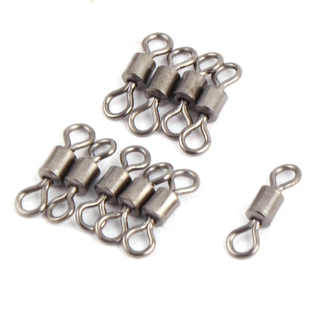 Qtqgoitem Dark Gray Fishing Tackle Accessory 6# Line to Hook Connector Swivels 10 Pcs (Model: 52d 3b5 0d4 981 2ed)
