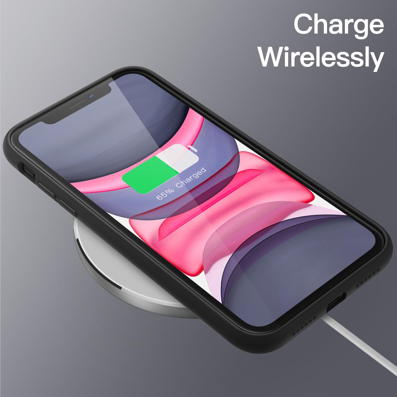 JETech Silicone Case for iPhone 11 (2019) 6.1-Inch, Silky-soft touch Full-Body Protective Case, Shockproof cover with Microfiber Lining, Black