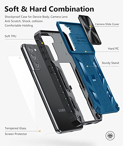 SOiOS for Samsung Galaxy S21 5G Case: Galaxy S21 5G 6.2" Case with Kickstand | Heavy Duty Protection Phone Cover | Durable Protective Shockproof Case Blue