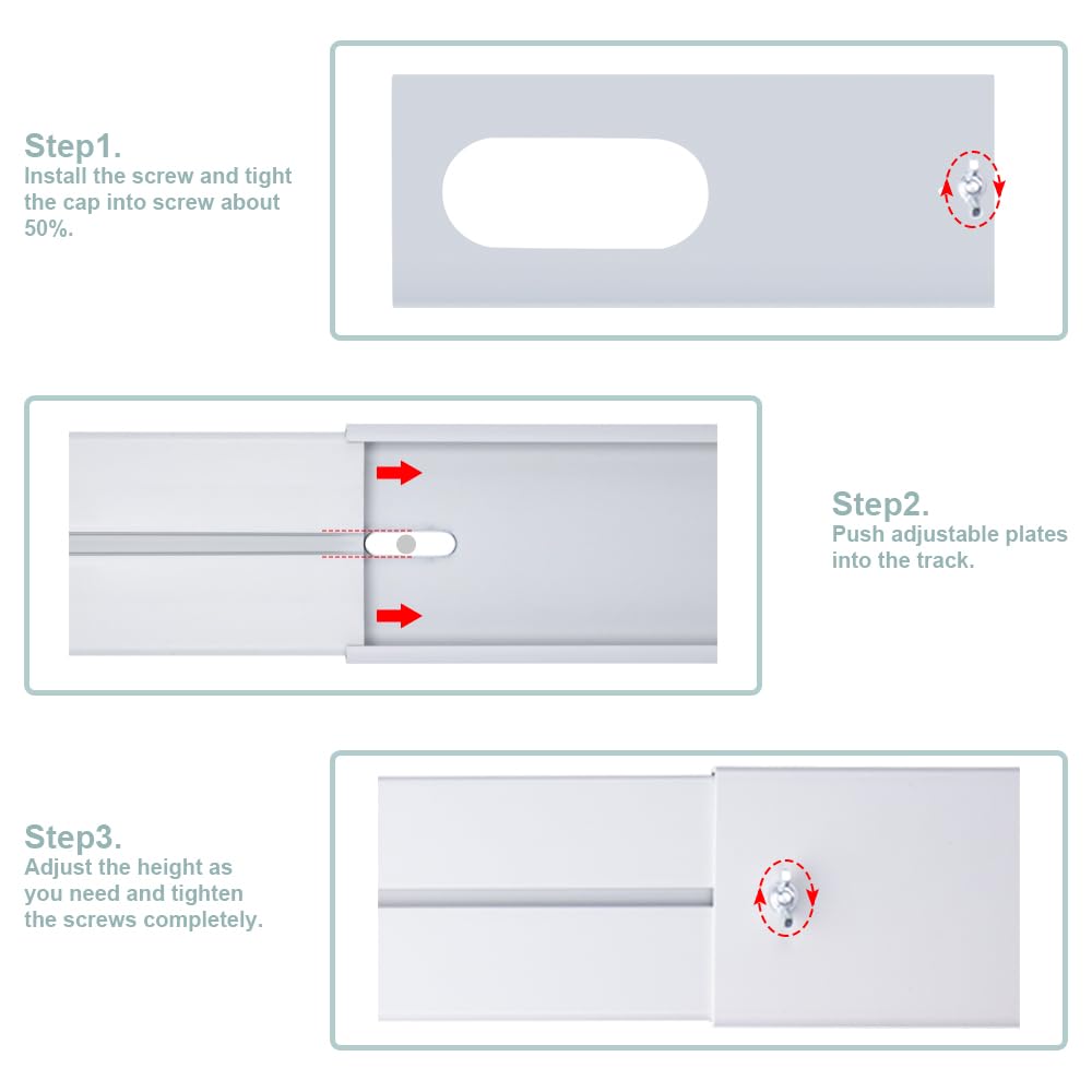 Portable AC Window Kit with Exhaust Hose, Air Conditioners Kits Parts Adjustable Window Seals for Sliding Window, Universal Vertical Sliding AC Vent Kit with 5.9β Round Coupler (59" Exhaust Hose Set)