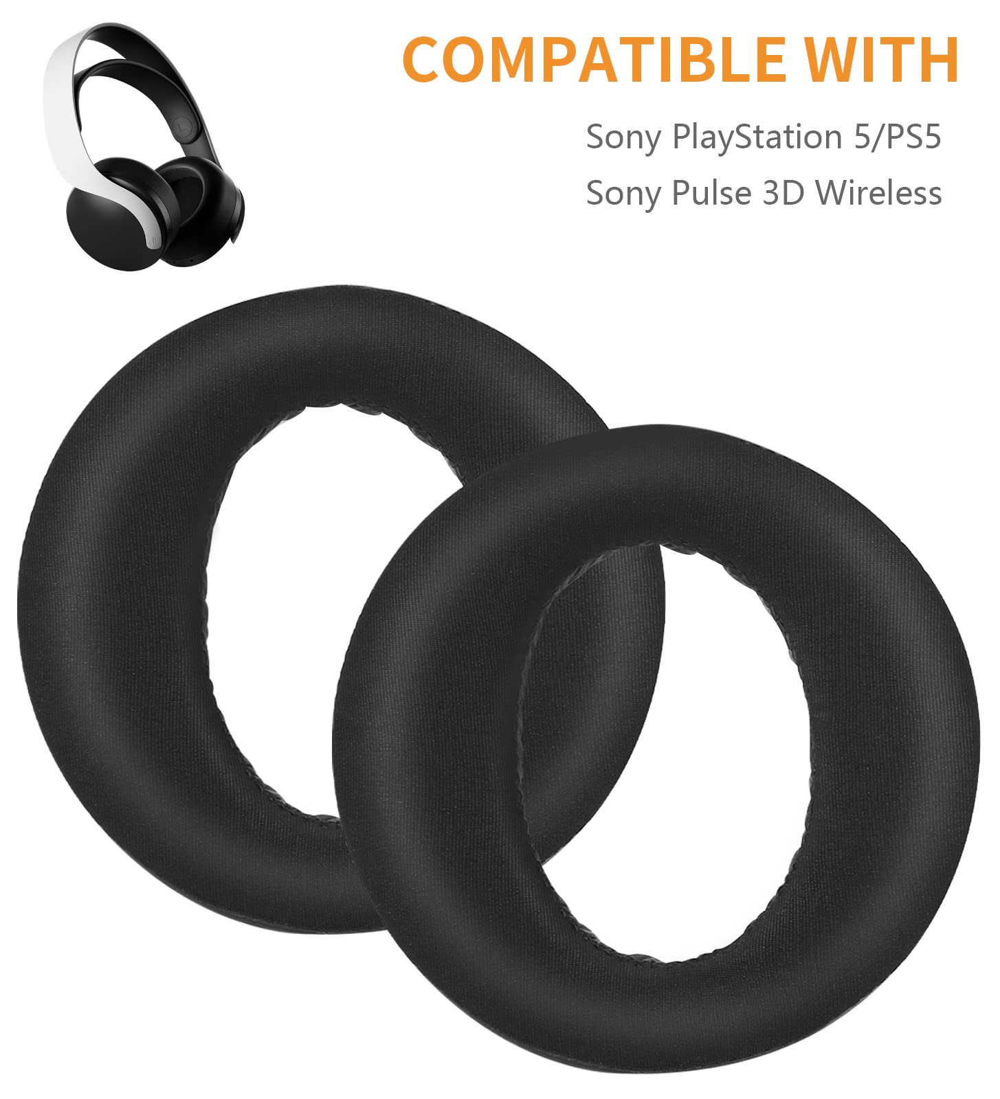 Pulse 3D Replacement Ear Pads Cooling Gel PS5 Headset Earpads, Upgrade Ear Cushions Cups Accessories Replacement for Sony Playstation 5/PS5/Pulse 3D Wireless Gaming Headset (Black)