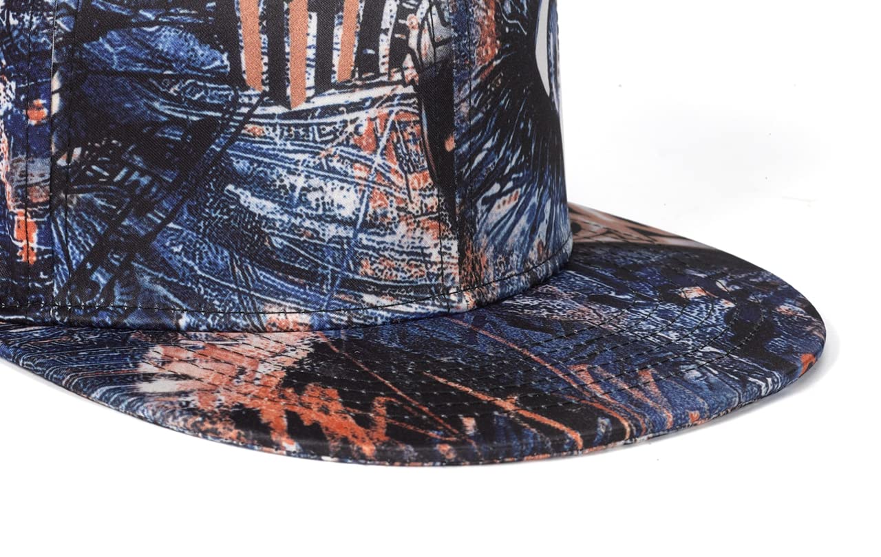 Quanhaigou Colorful Graffiti Snapback Hats for Men Women, Abstract Printed Sun Baseball Cap Flat Bill Youth Hip Hop Caps