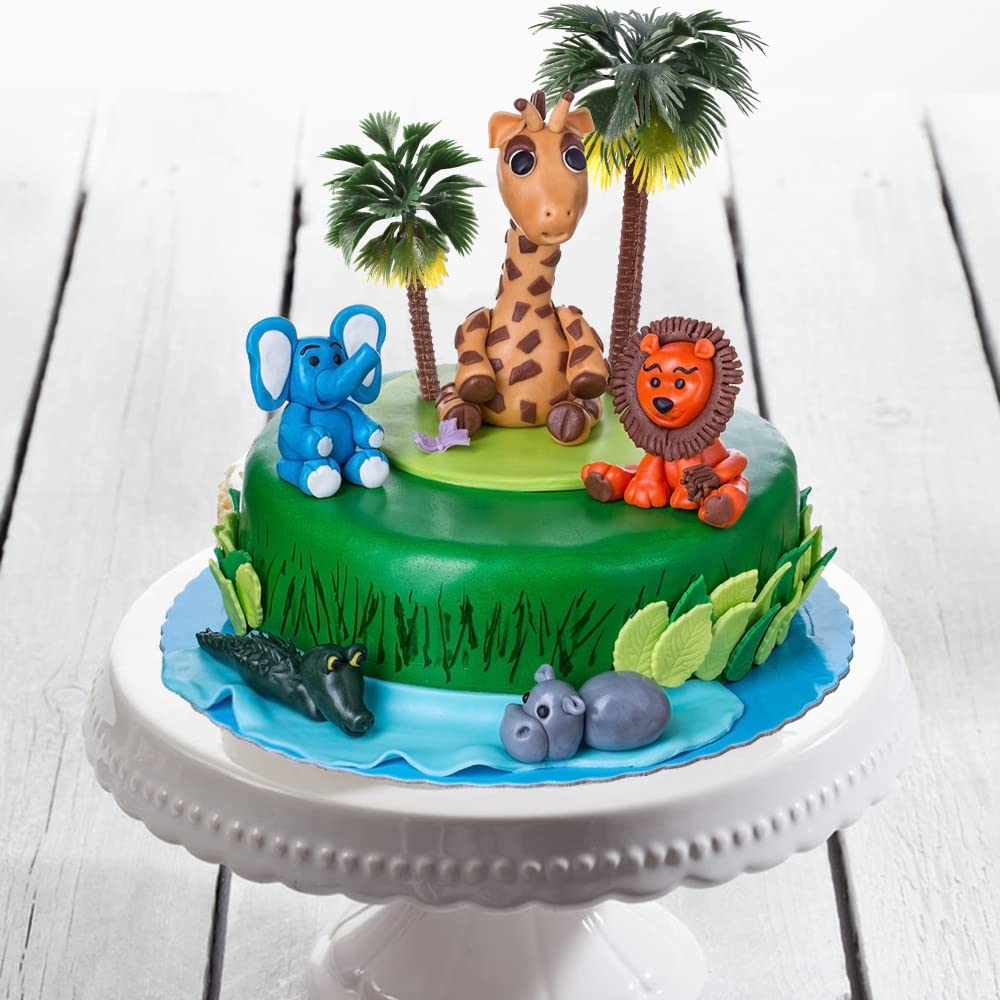 HUIANER Palm Tree Model Trees, Miniature Palm Trees Mixed 4 Size Fake Plastic Trees with No Stands for DIY Scenery Landscape Cake Decoration(16Pcs 2.76" - 5.9")