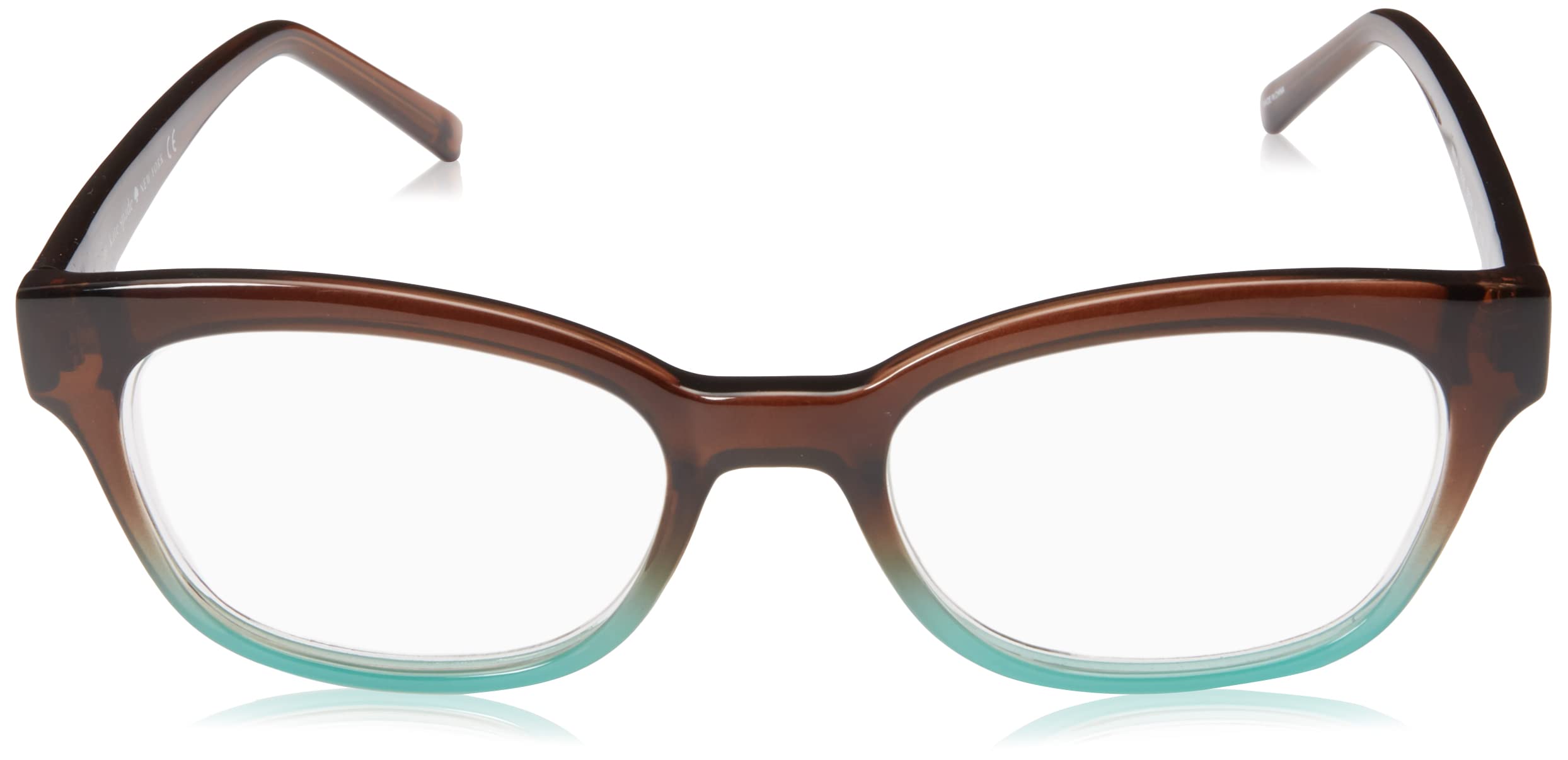 Kate Spade New York Women's Amilia Rectangular Reading Glasses, Brown & Blue Fade, 50 mm + 1.5