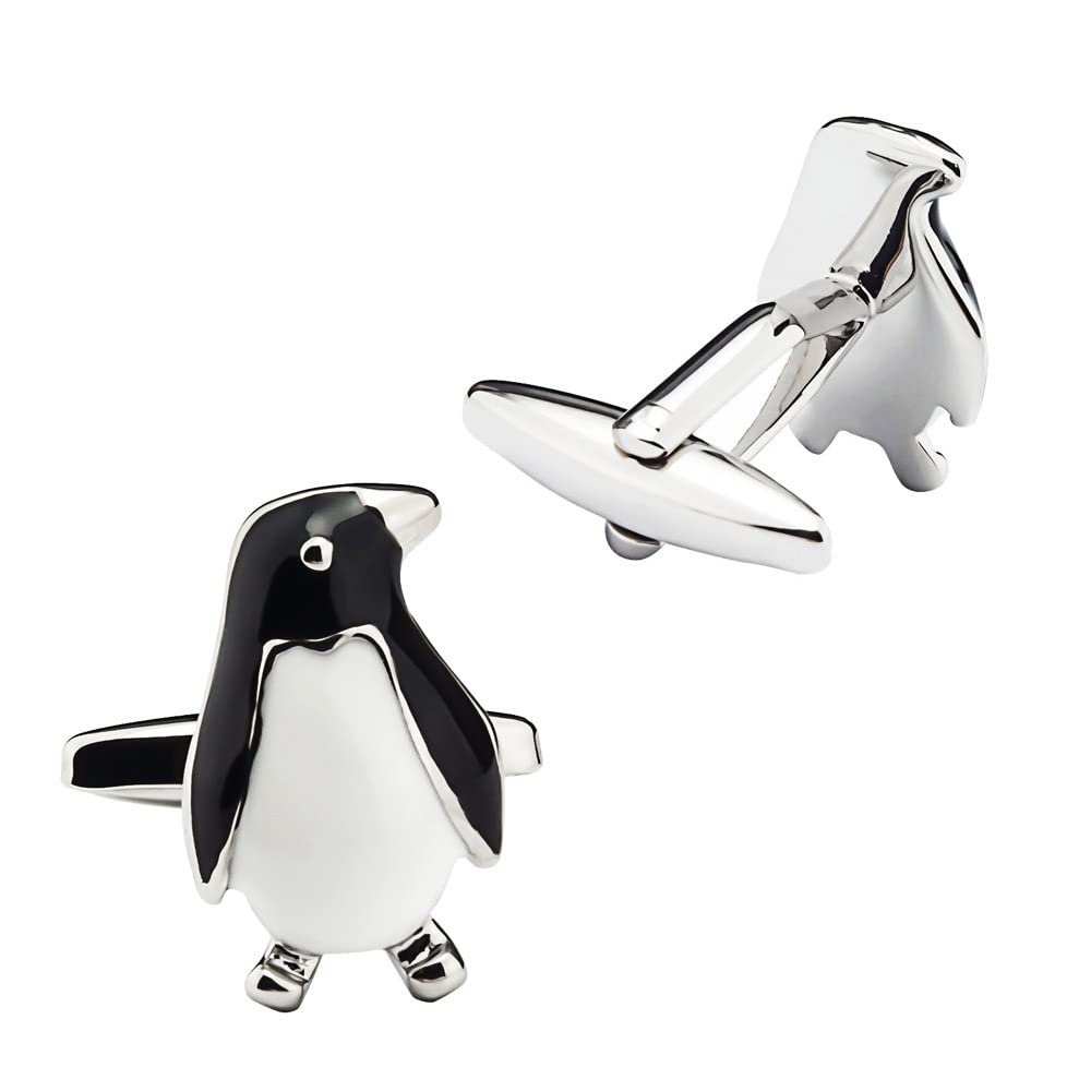 Men's tie Clip Cufflinks Penguin Cufflinks Epoxy Enamel Cufflinks Men's French Shirt Cufflinks