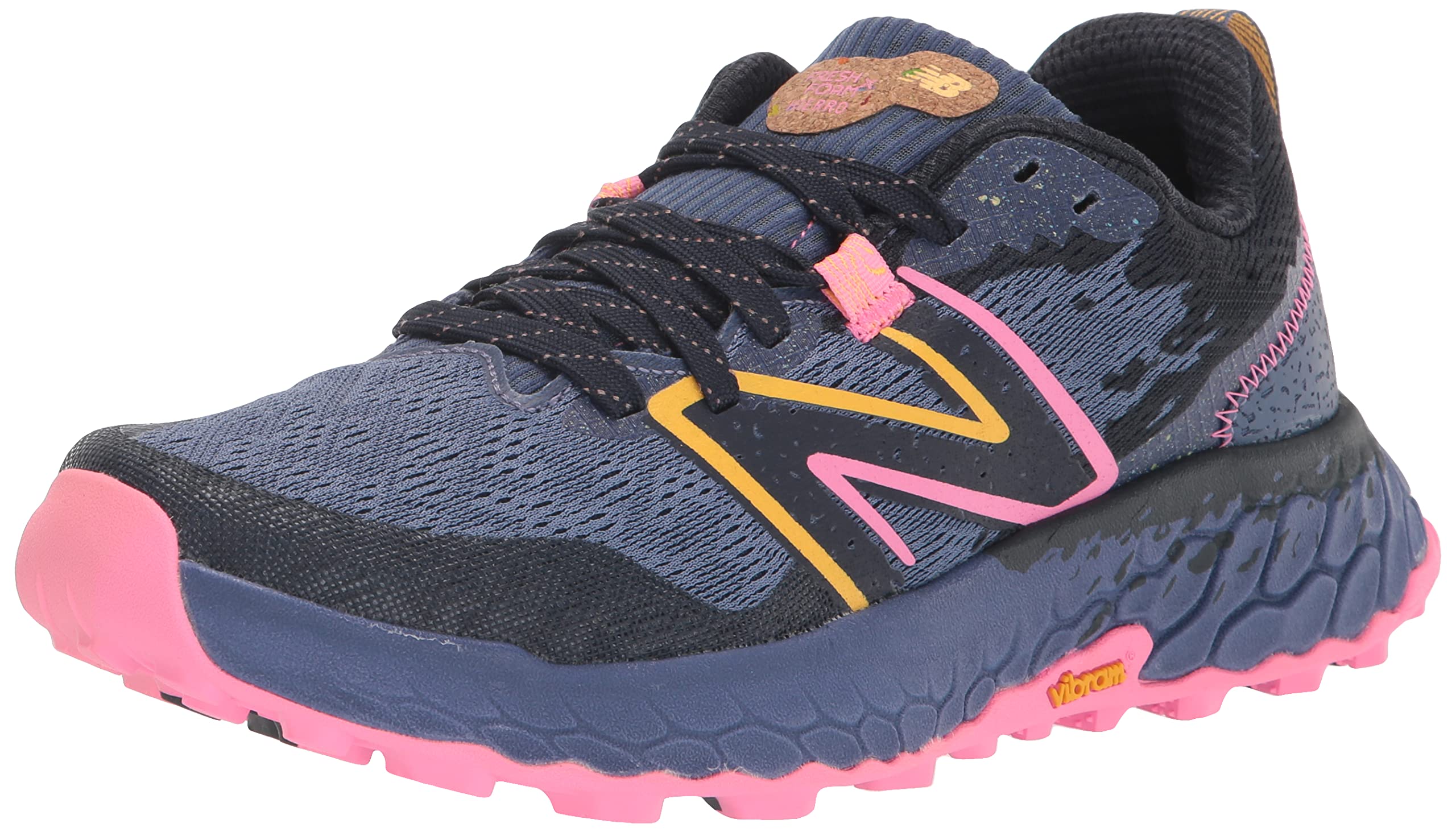 New Balance Women's Fresh Foam X Hierro V7 Trail Running Shoe, Night Sky/Vibrant Pink/Black, 7.5 Wide