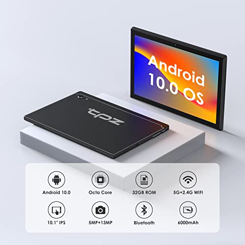 TPZ 10.1 inch Tablet, Android 10 OS,128GB Expansion, Wi-Fi Tablets with Google Certified, HD IPS Large Screen, Dual Camera & Speaker, Support Bluetooth, Microsoft Office - 3PCS