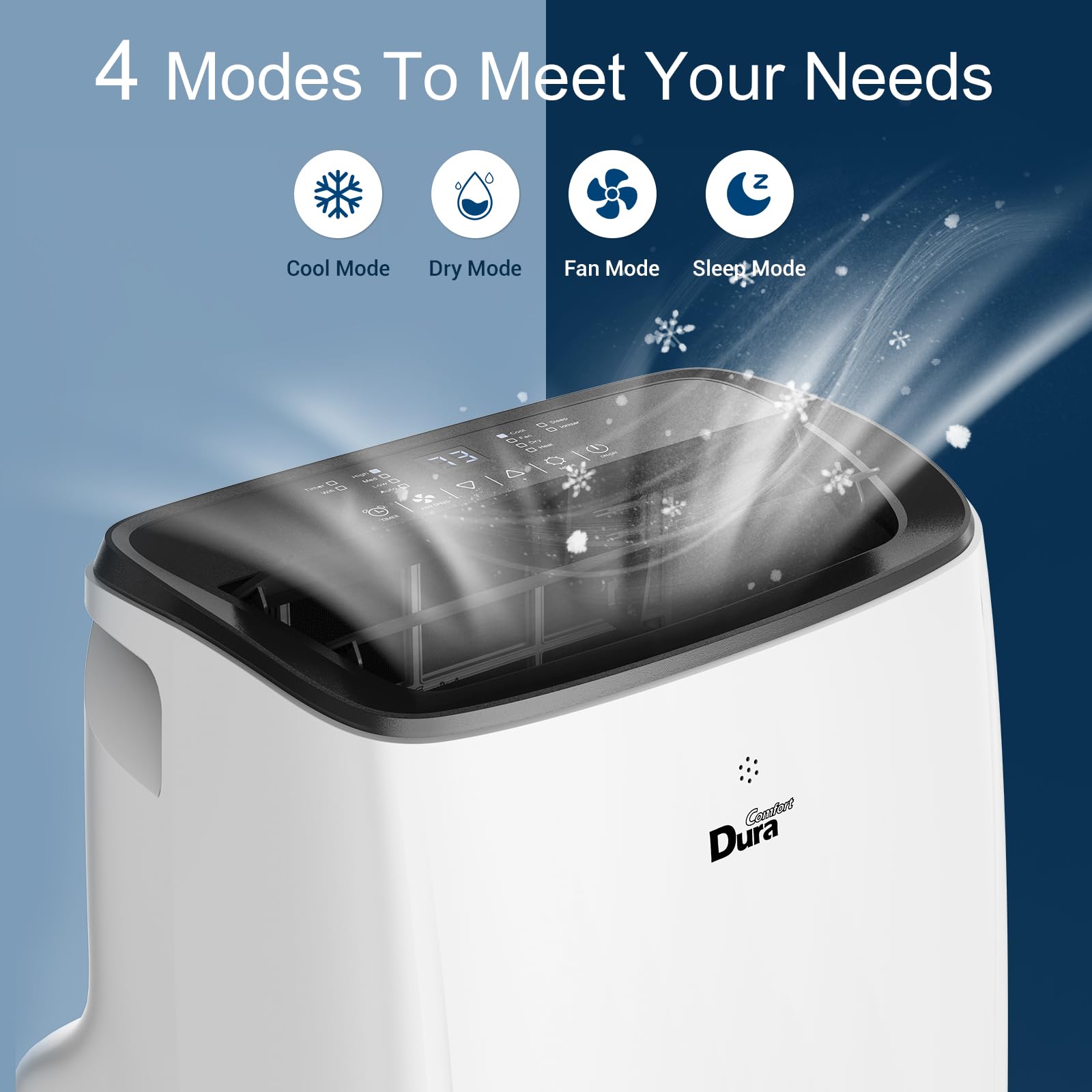 Portable Air Conditioners,12000 BTU(Ashrae) Quiet AC Unit, Built-in Dehumidifier and Fan Modes,Cools up to 300 Sq. Ft,White