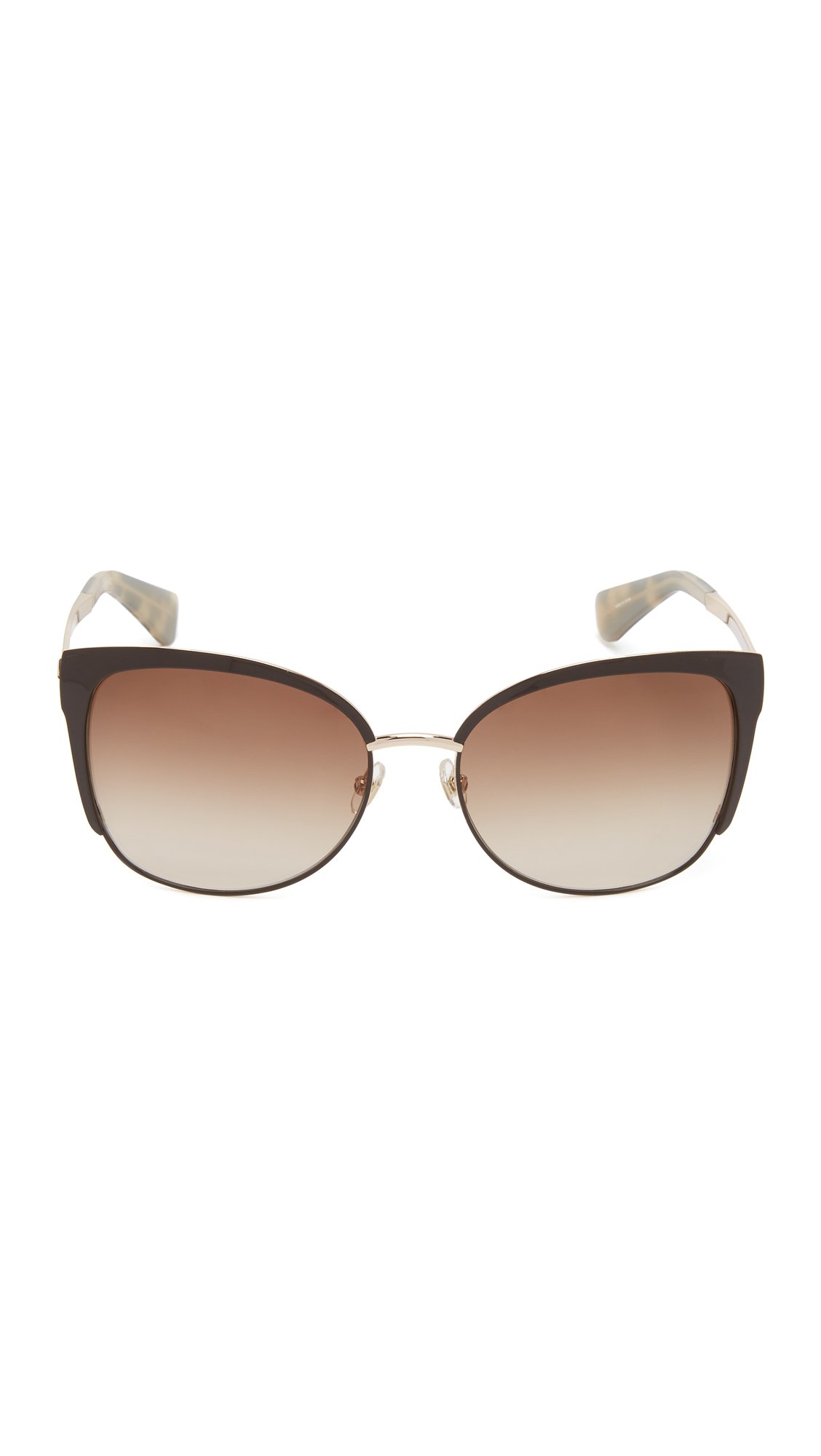 Kate Spade New York Women's Genice Oval Sunglasses, Brown Gold/Warm Brown Gradient, 57 mm