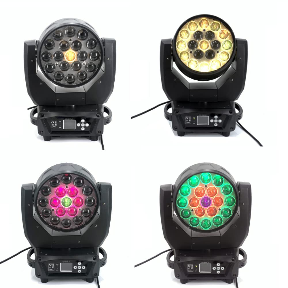 LED 19x15W RGBW beam Wash/Zoom Light Professional DJ/Bar LED Stage Machine DMX512 Light LED Zoom Beam Circle control Moving Head