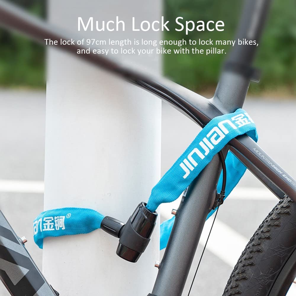 MengK Bicycle Security Lock Bike Anti-Theft Lock with Key Bicycle Chain Lock Cable Lock