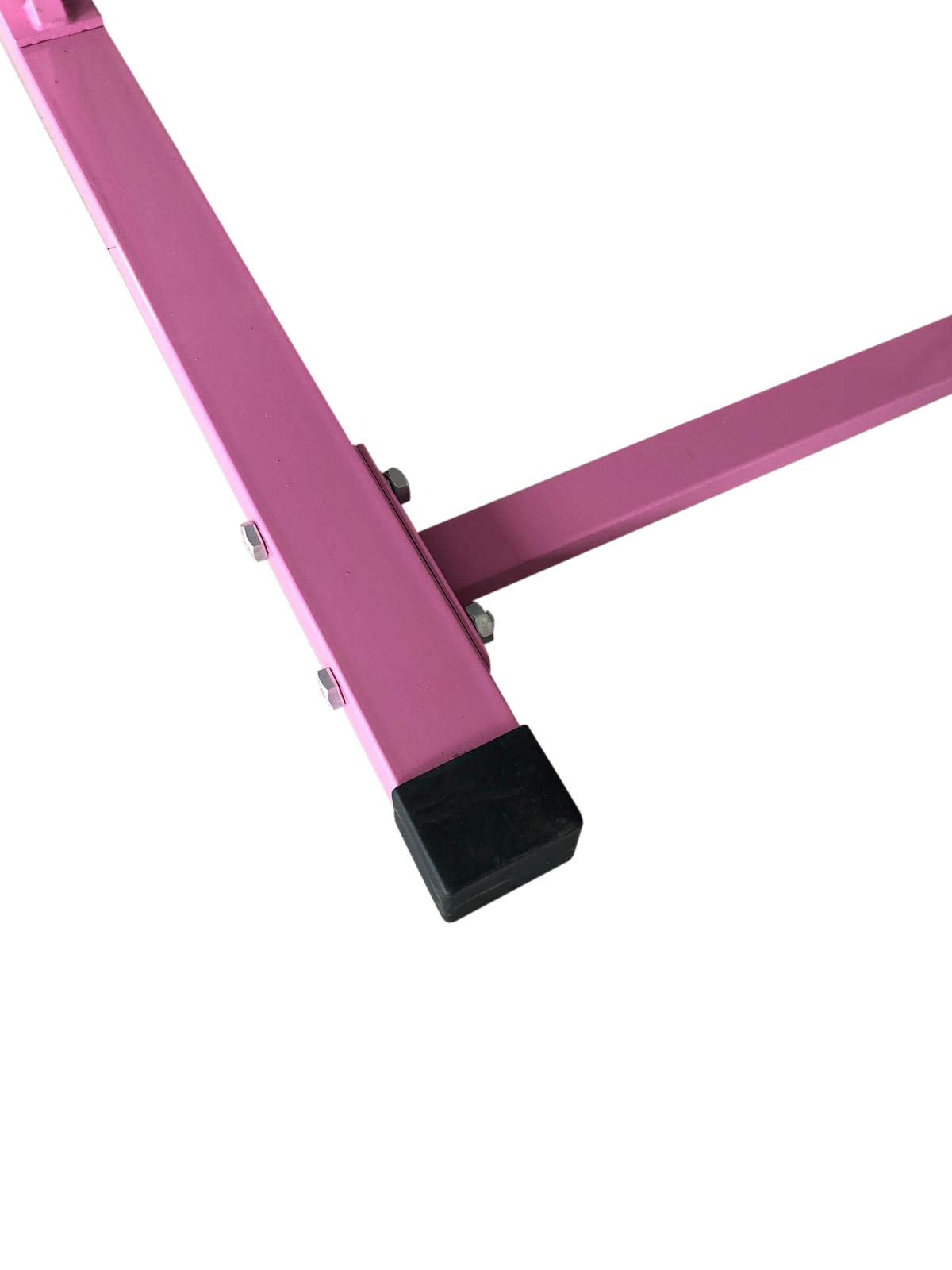 Kids Kip Bar Jungle Gym Professional Horizontal Gymnastics Asymmetric Bar Height Adjustable Expandable 3 to 5 FT Pink
