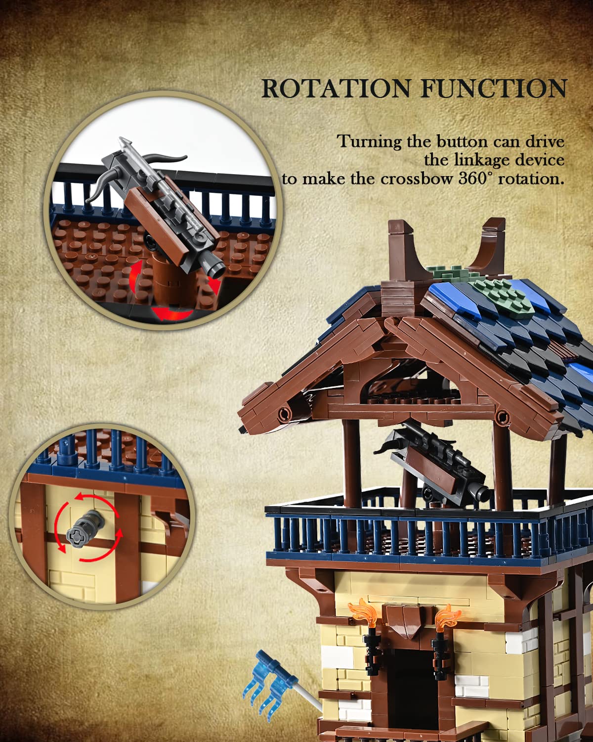 Nifeliz Medieval Observation Tower Building Kit, Impressive Build and Display Model for Adults Teens Kids (3061 PCS)