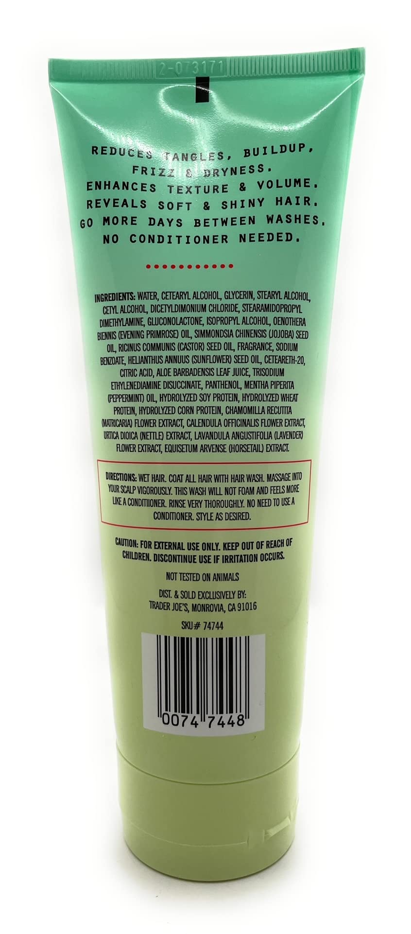 Trader Joe’s Grapefruit + Mint Scent Cleansing ,Conditioning, Gentle & Moisturizing All Hair Types Hair Wash 8 oz (Pack of 1)