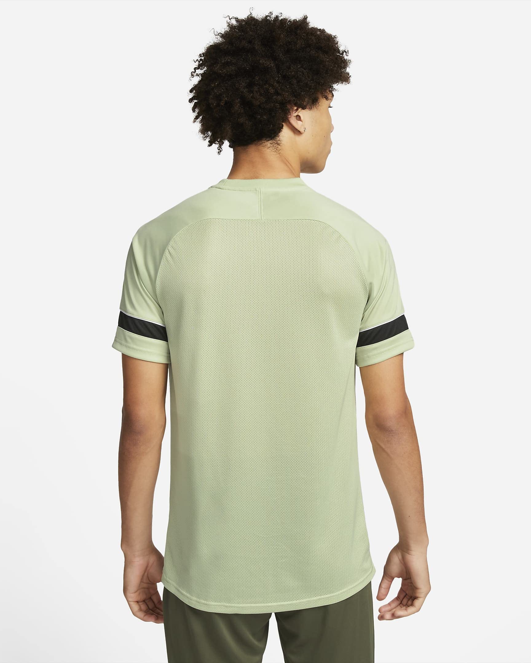 Nike Men's Dri-FIT Academy Pro Short-Sleeve Soccer Top (as1, Alpha, l, Regular, Regular, Olive Aura/White/Night Forest/White, Large)