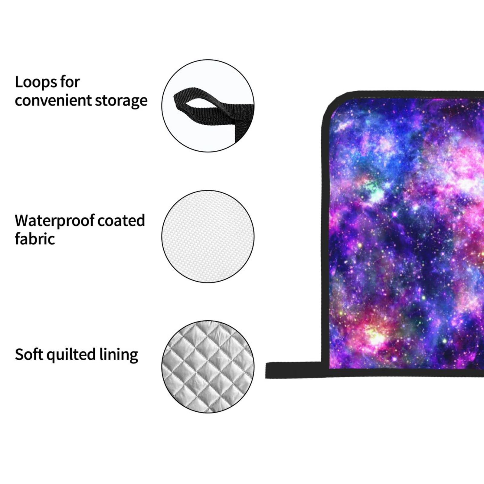 nhbfcds Galaxy Oven Mitts and Pot Holders Sets, 4 Piece Set, Heat Resistant Polyester Gloves and Pads for Kitchen Cooking Baking Grilling BBQ, One Size