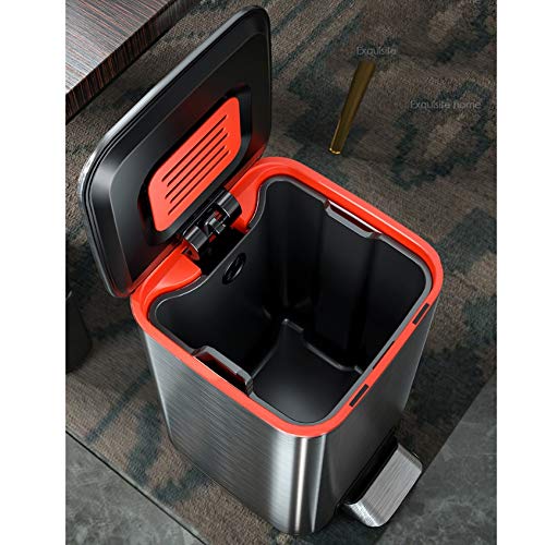 JFGJL Stainless Steel Big Kitchen Bathroom Trash Can Recycle Storage Waste Bin Bedroom Trash Can Garbage Bin