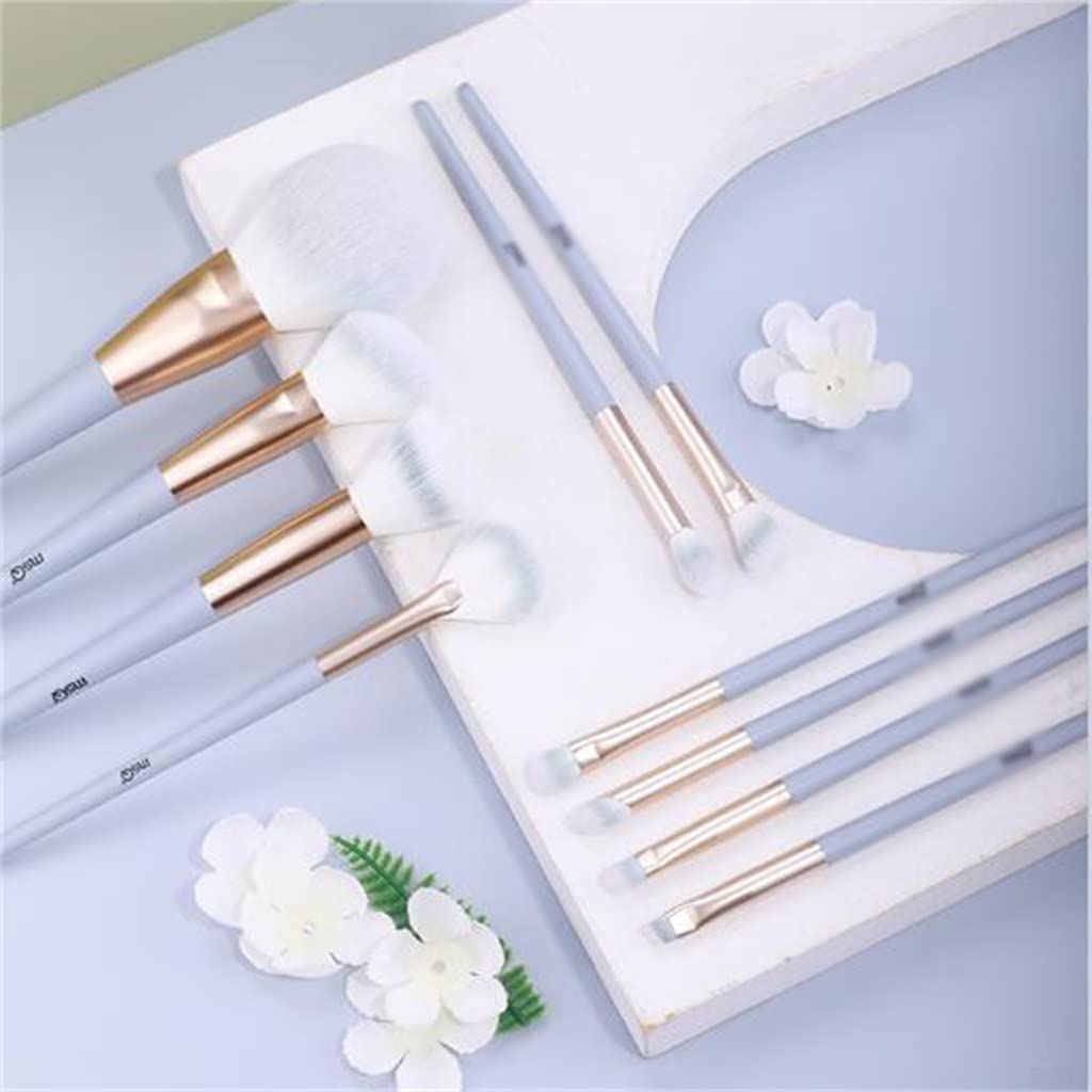 TREXD 10 Silk Blue Makeup Brush Set Novice Beginner Full Set Of Beauty Tools Loose Powder Brush Eye Shadow Brush