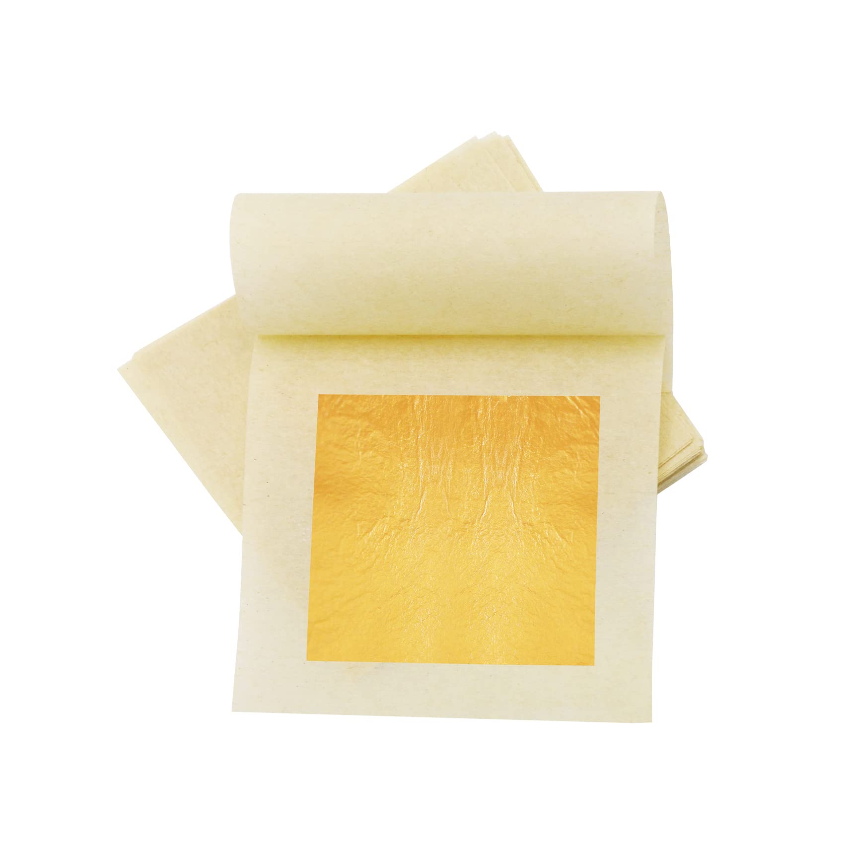 KINNO 1.7" Edible Gold Leaf Sheets,24K Gold Foil for Cake Baking, Skincare, Craft, Food Decoration