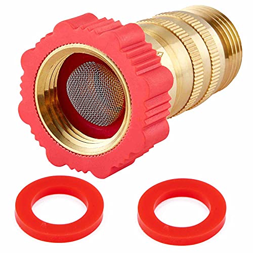 LitOrange Lead-Free Brass Inline Water Pressure Regulator 3/4" Connector - Protect RV Plumbing and Hoses from High-Pressure