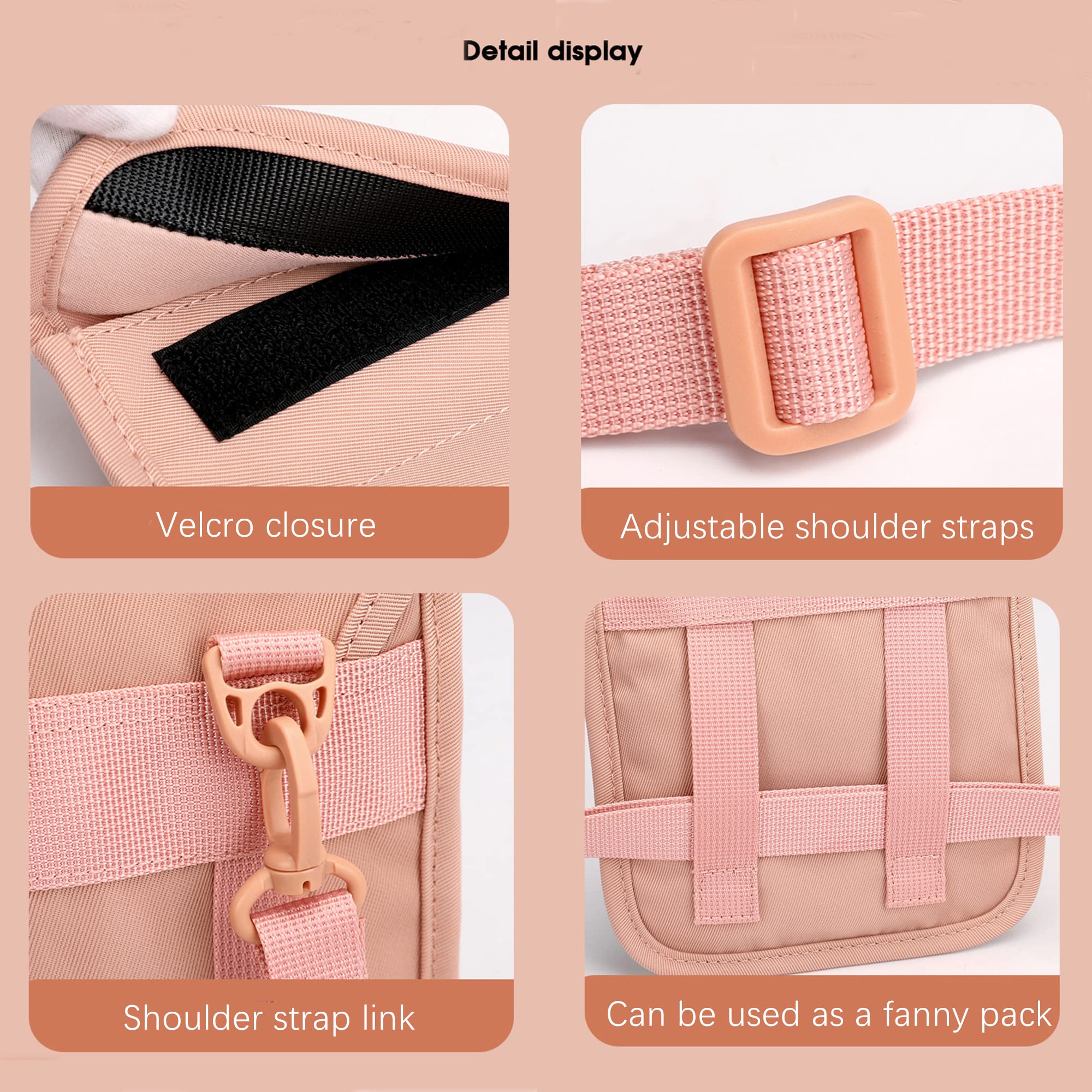 OPXTO Small Crossbody Cell Phone Purse for Women, Mini Messenger Shoulder Handbag, Nylon Small Waist Bag (Lava cake) …