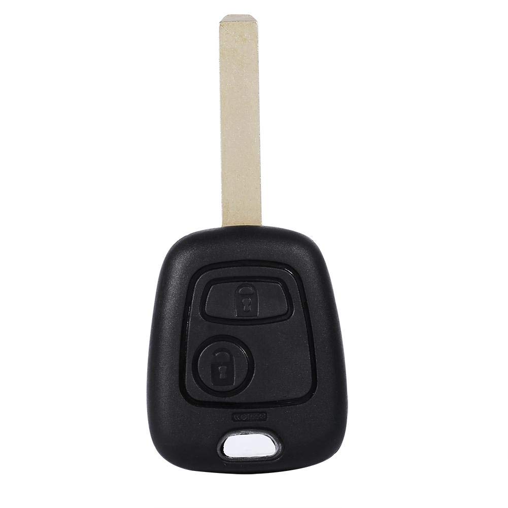 Key Shells, 2 Buttons Uncut Blank Blade Remote Car Key Fob Shell Case for 107 207 307 407