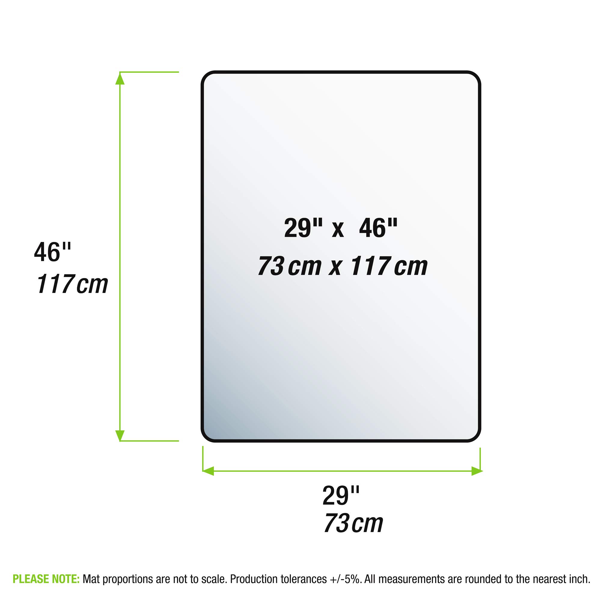 Marvelux Polypropylene Chair Mat for Low Pile Carpets and Carpet Tiles (up to 1/4" Thick), 29β x 46β White Office Carpet Protector, Rectangular, Eco-Friendly, Shipped Flat