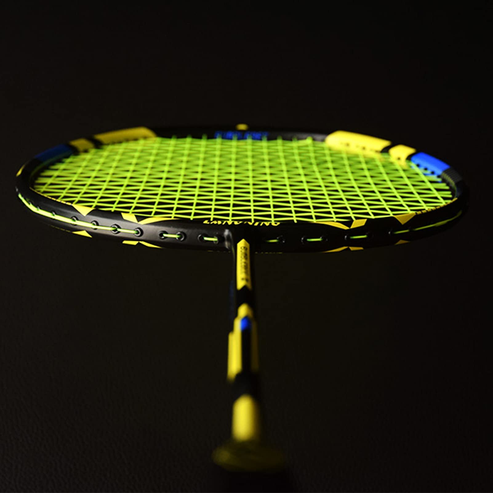 LANGNING 8U Graphite Professional Badminton Racket for Youth,Light Weight Carbon Fiber Single High-Grade Badminton Racquet,Carrying Bag Included