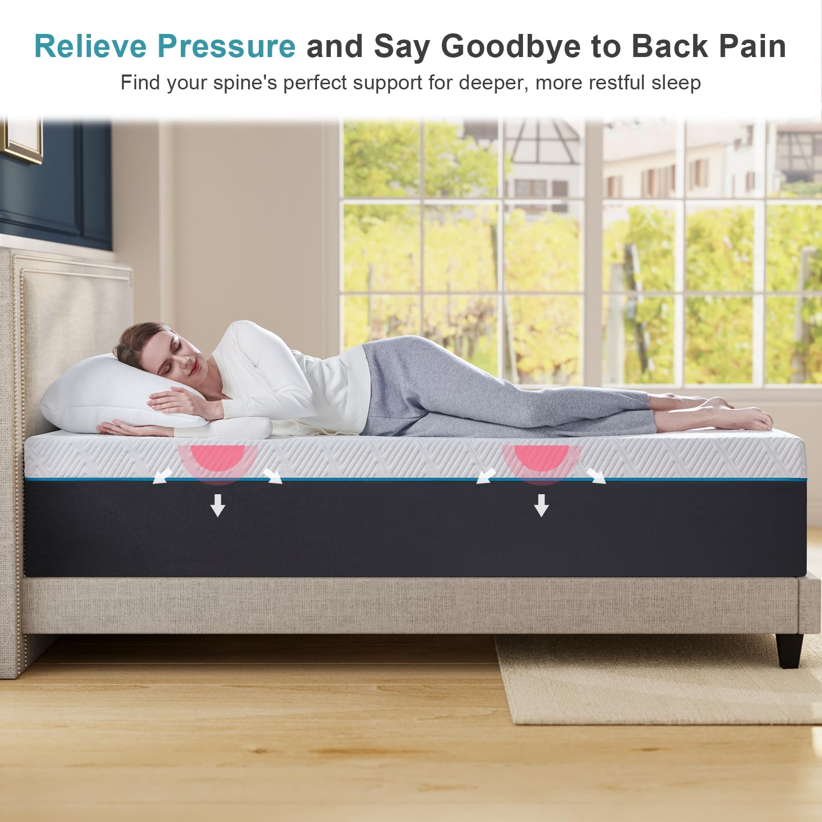 Twolike Twin Mattress,8-Inch Twin Size Foam Mattress in Box,Edges Support for Sleep Supportive,39" X 75" X 8"