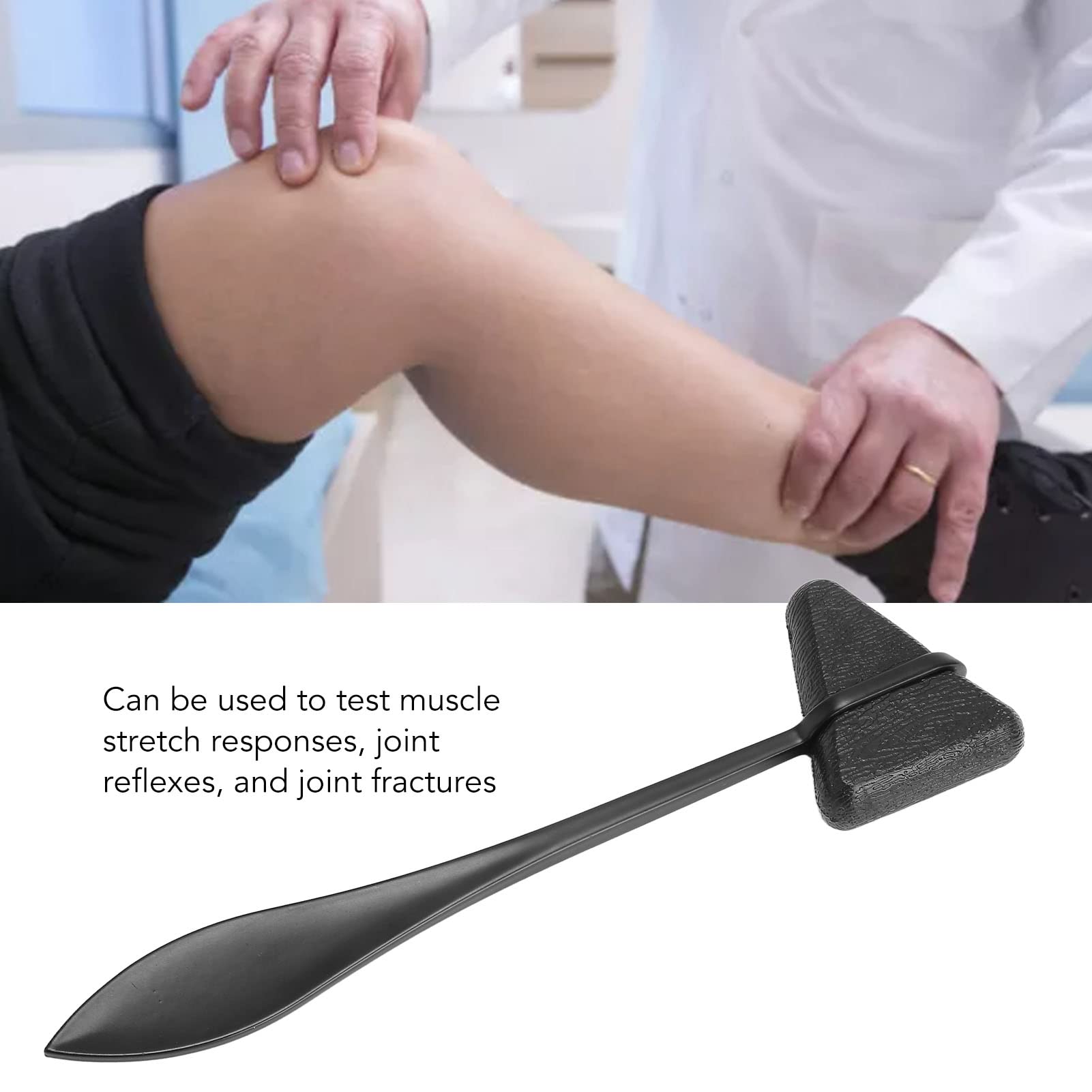 Triangular Neurological Reflex Hammer for Neurological Examination, Professional Neurological Percussion Hammer for Men Women, Safety Percussion Reflex Hammer with Ergonomic Handle (Black)