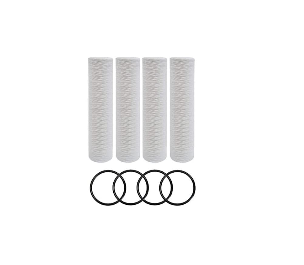 Pack of 4 Compatible Replacement Filters for Pelican Water PC40-20 20" x 4.5" 5 Micron Sediment Replacement Filters and O-rings by IPW Industries Inc.
