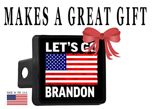 Rogue River Tactical Funny Chant Let's Go Brandon Trailer Hitch Cover Plug Great Gift Idea