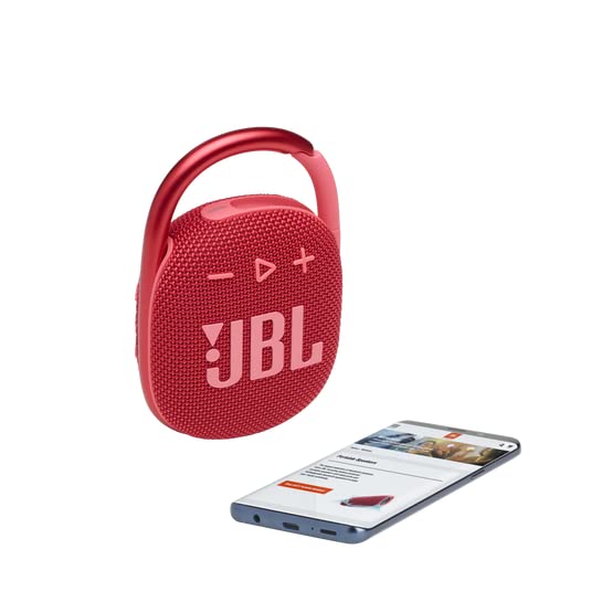 JBL Clip 4 Waterproof Portable Bluetooth Speaker Bundle with gSport Carbon Fiber Case (Red)