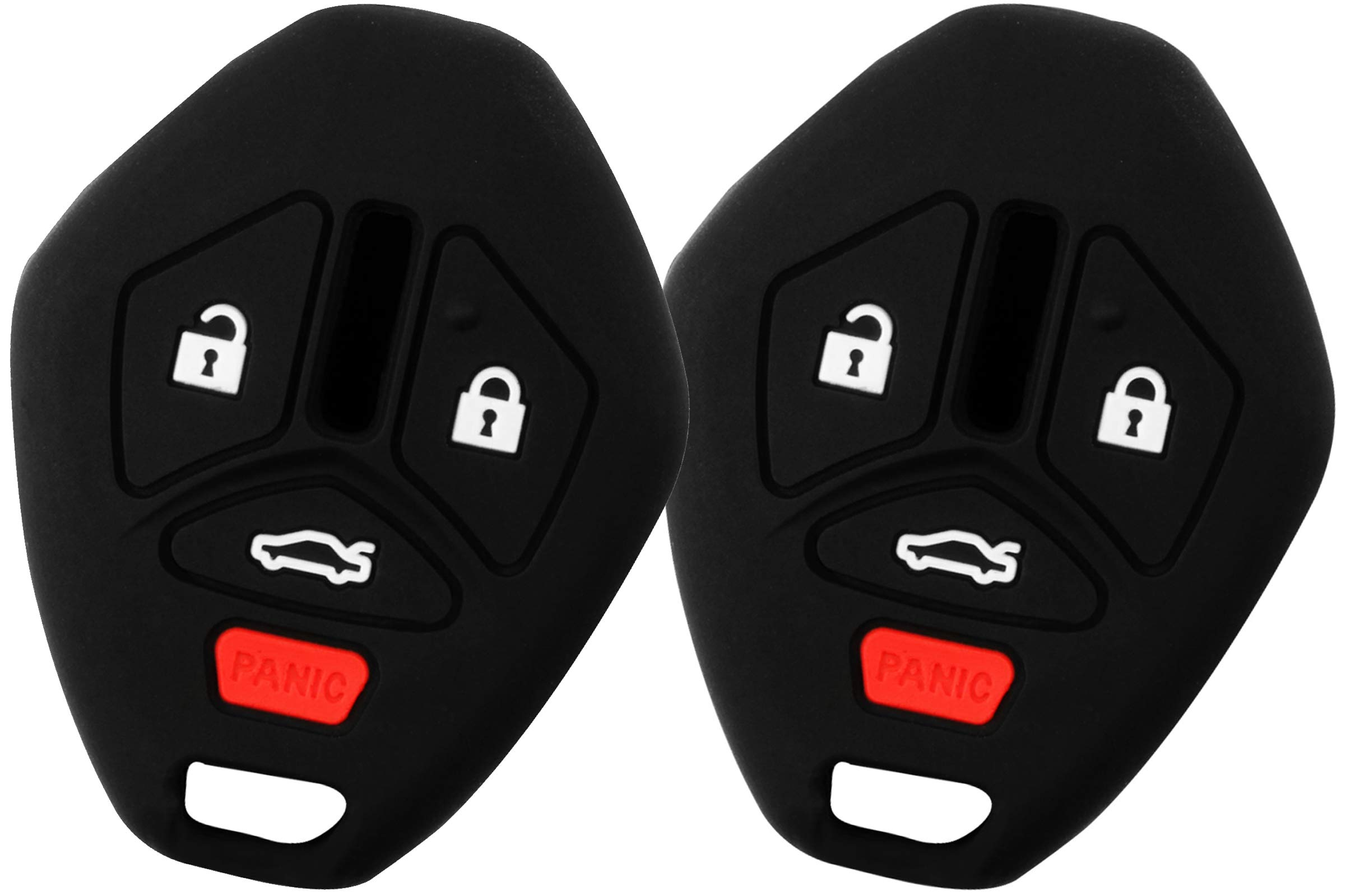KeyGuardz Keyless Entry Remote Car Key Fob Outer Shell Cover Rubber Protective Case For Mitsubishi (Pack of 2)