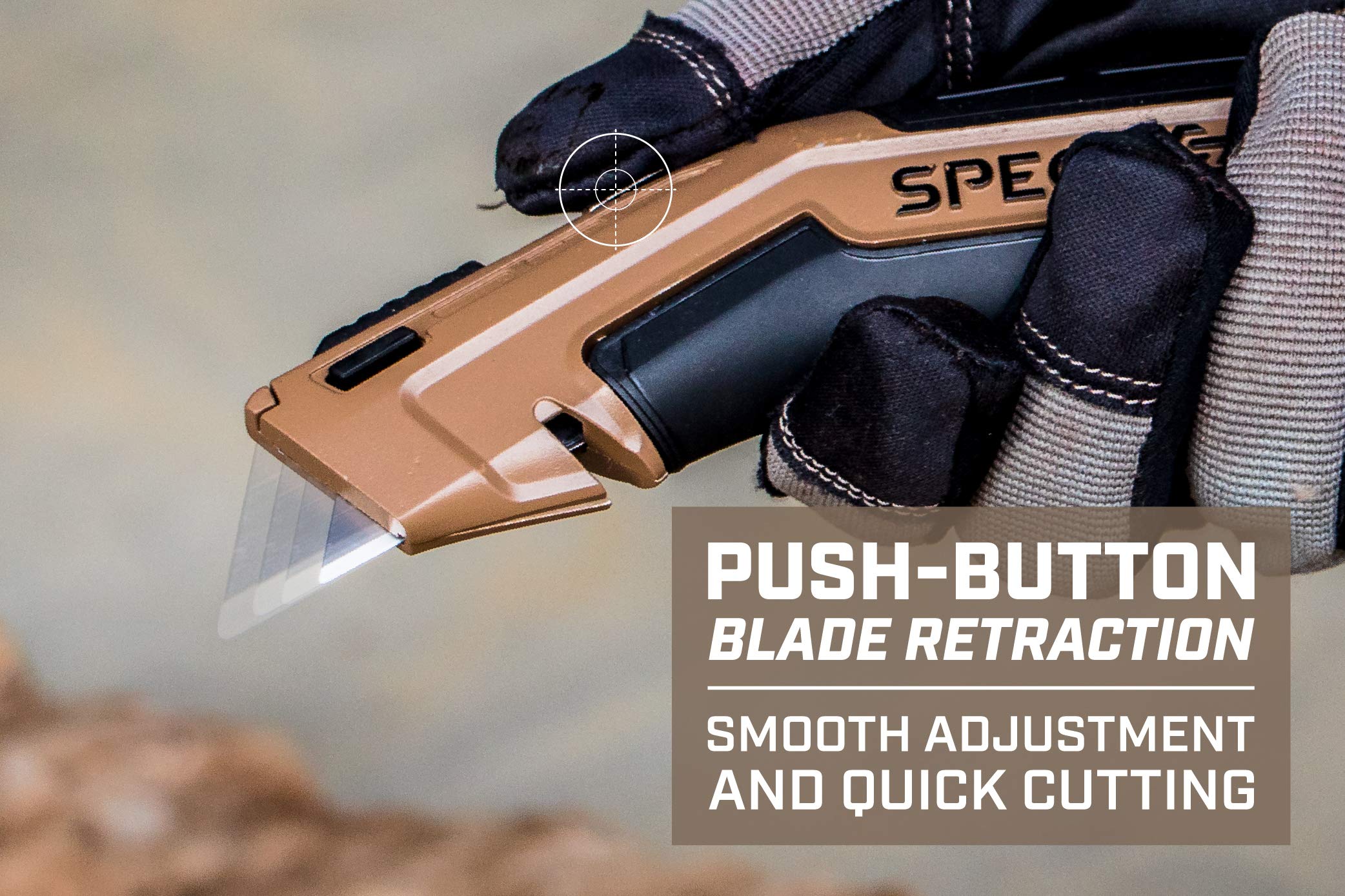 Spec Ops Tools Utility Knife with Retractable Blade, Includes 5 Extra Blades in Handle Storage