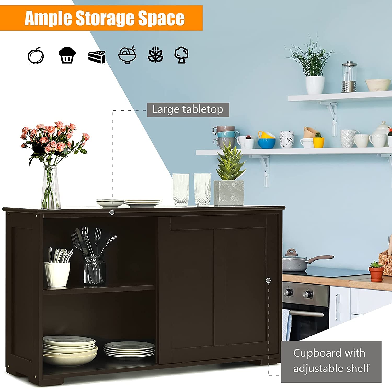 HW53868 Sideboards, Large, Brown