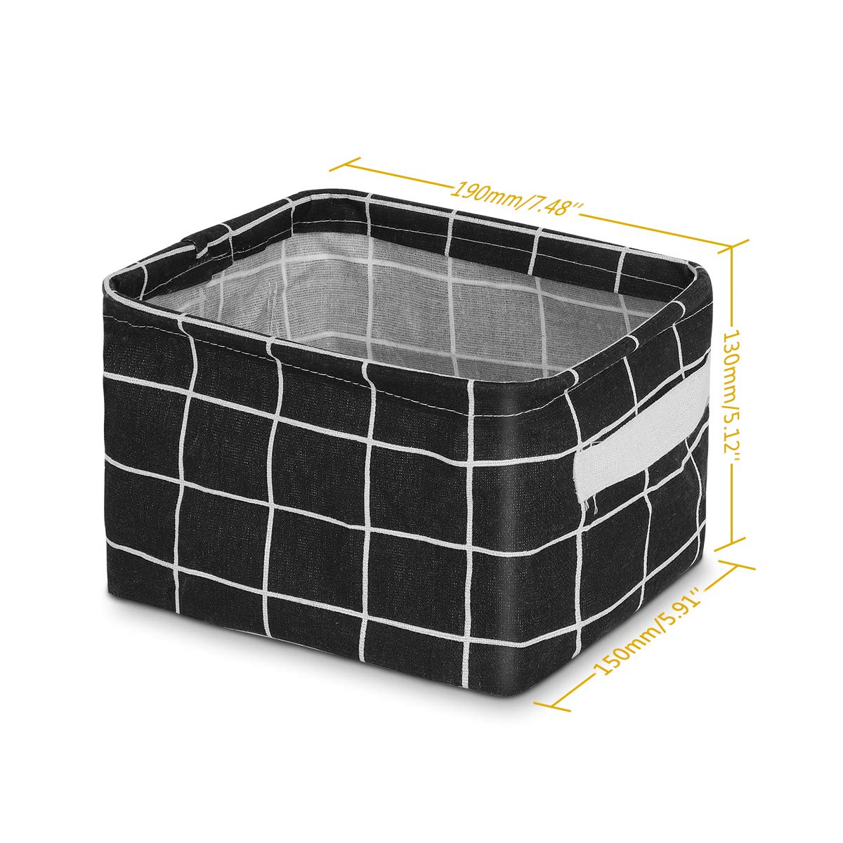 Leaf&cici-Mini Storage Box， Collapsible Canvas Storage Basket, Square Mini Basket, for Storing Cosmetics, Baby Toys, Keys, Books, Office Supplies, etc（6 Pack ）