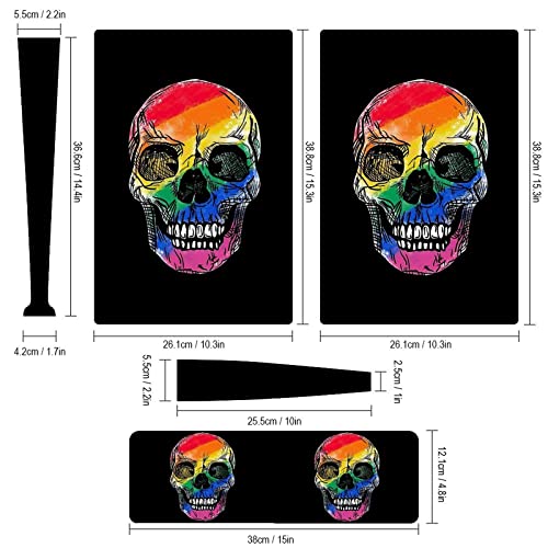 Pride Flag Colors Skull Full Protective Skin Cover Design Wrap Decal Sticker Compatible with PS5 Digital Edition Console and Controller